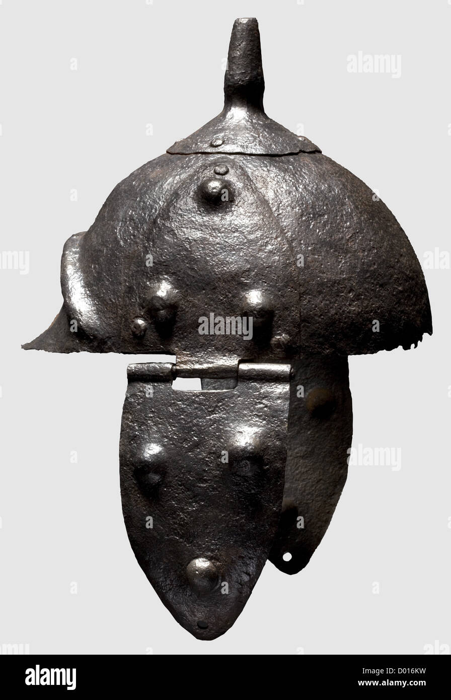 An East Celtic iron helmet,3rd/2nd century B.C. Iron skull hammered in ...