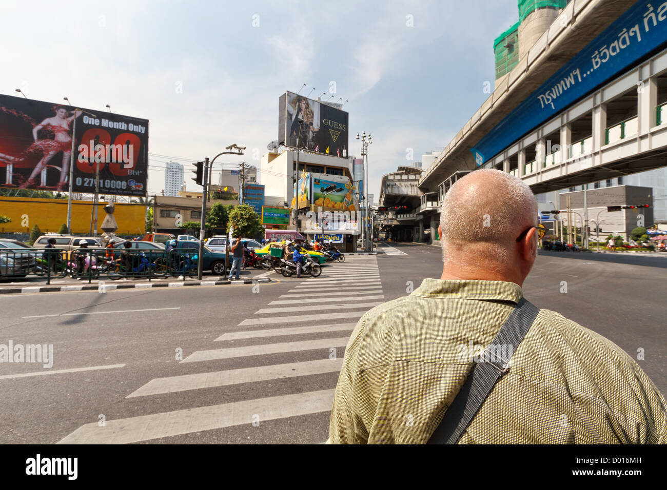 Waiting for green Light in Bangkok, Thailand Stock Photo - Alamy