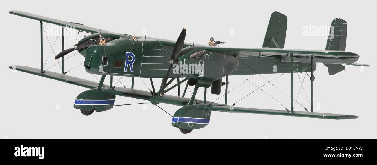 A Handley Page "Heyford" K 3500,Well constructed model,the wooden ...