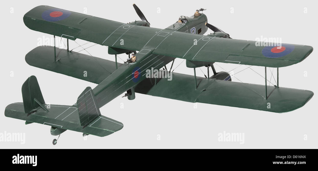 A Handley Page "Heyford" K 3500,Well constructed model,the wooden ...