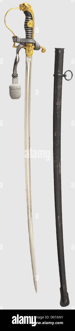 A lion's head sabre for army officers,with portepee,Maker Puma,Solingen ...