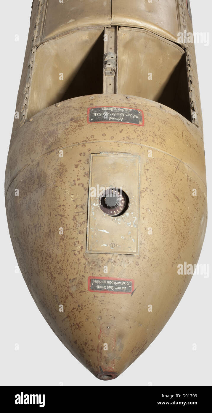 A incendiary Bomb Container BSB 1000,Sheet steel cylinder painted in ...