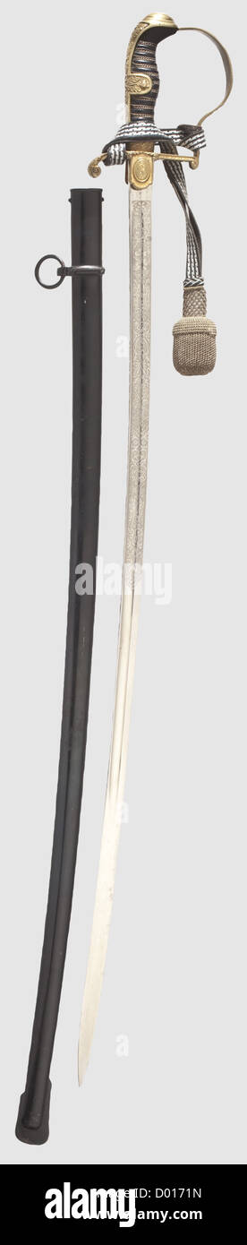 A sabre for officers of cavalry with portepee,and etched 1934 Christmas ...