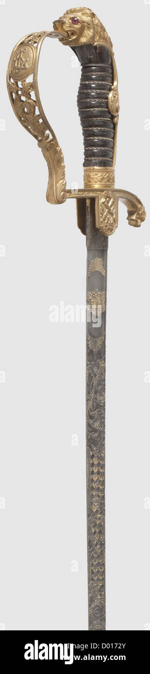 A ceremonial lion's head sabre for an artillery officer,High quality ...