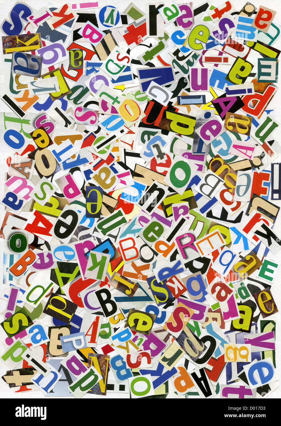 Handmade alphabet collage magazine letters hi-res stock photography and ...