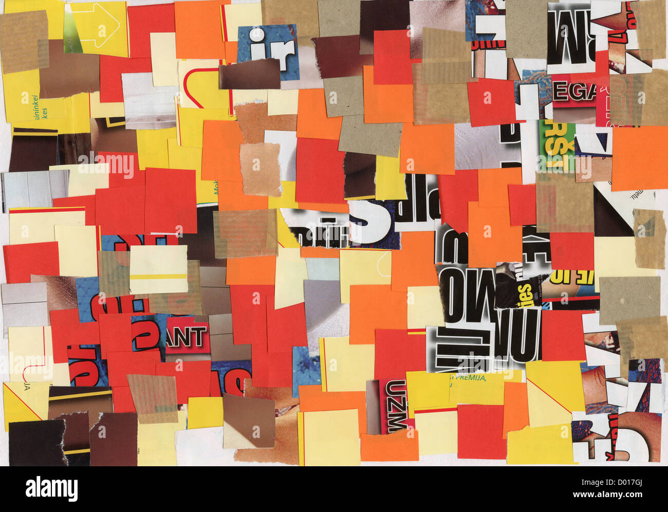 Handmade collage made of magazines and color paper clippings. Made ...