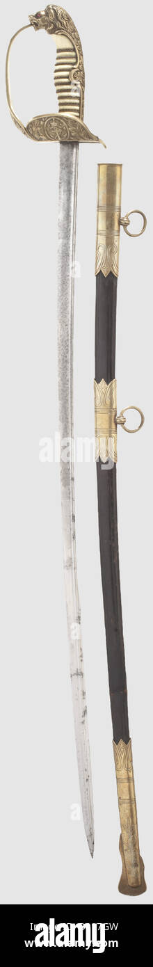 A sabre for officers of the German Imperial Navy,Pipe-back blade with ...