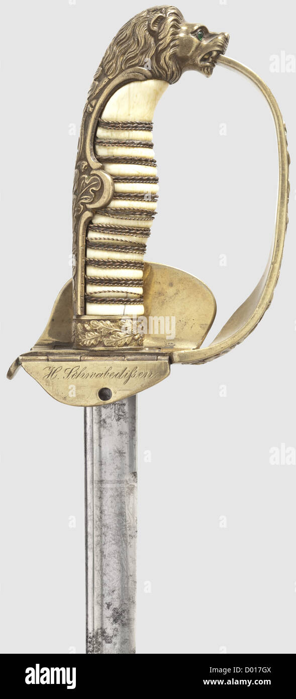 A sabre for officers of the German Imperial Navy,Pipe-back blade with ...