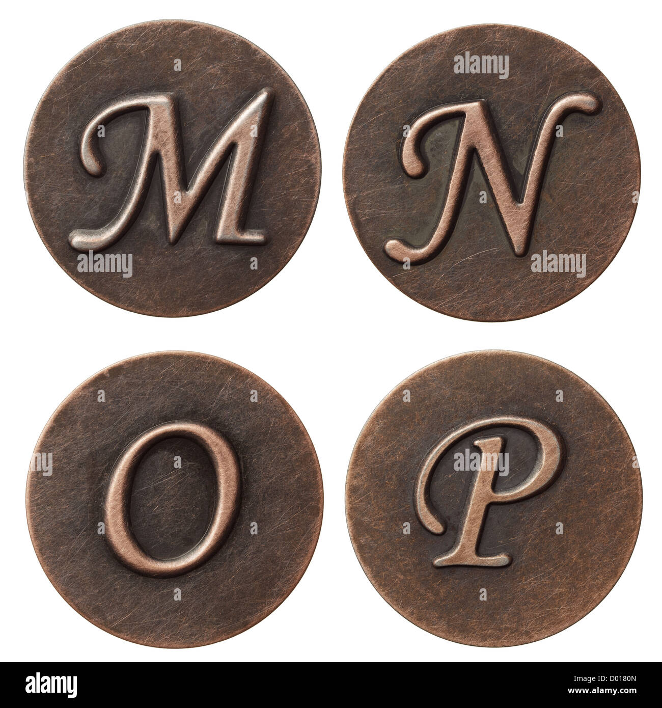 Aged metal vintage alphabet letters Stock Photo - Alamy