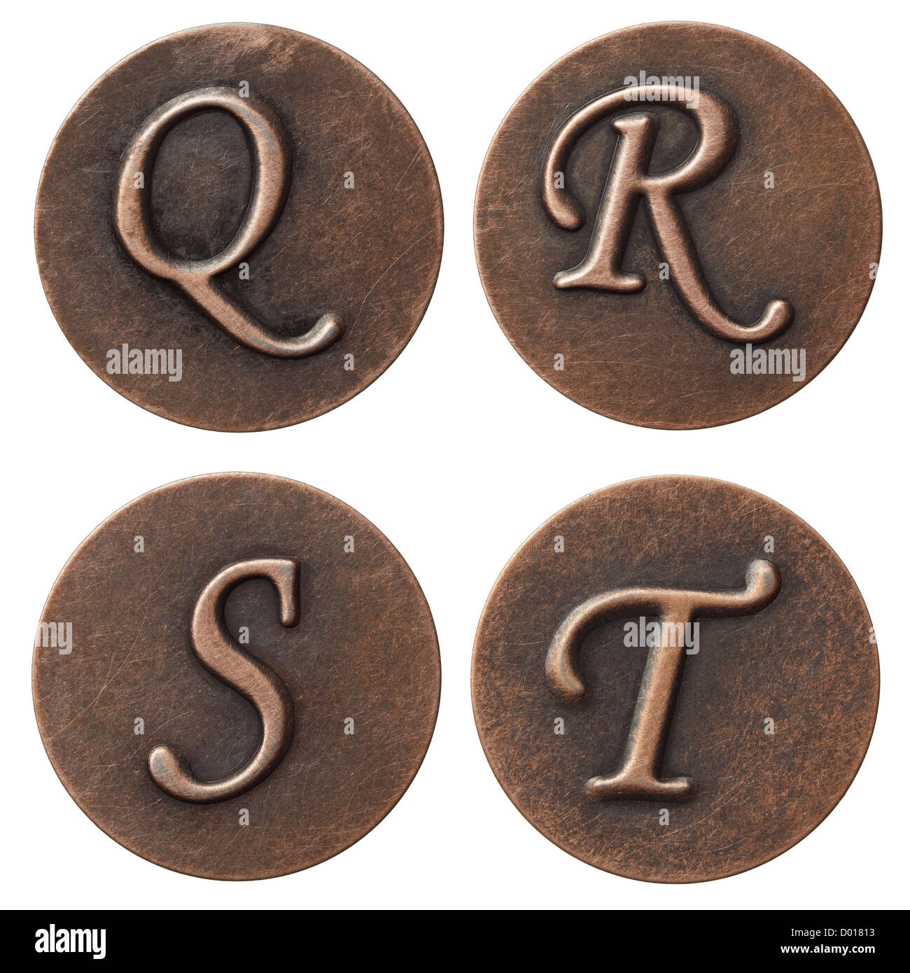 Aged metal vintage alphabet letters Stock Photo - Alamy