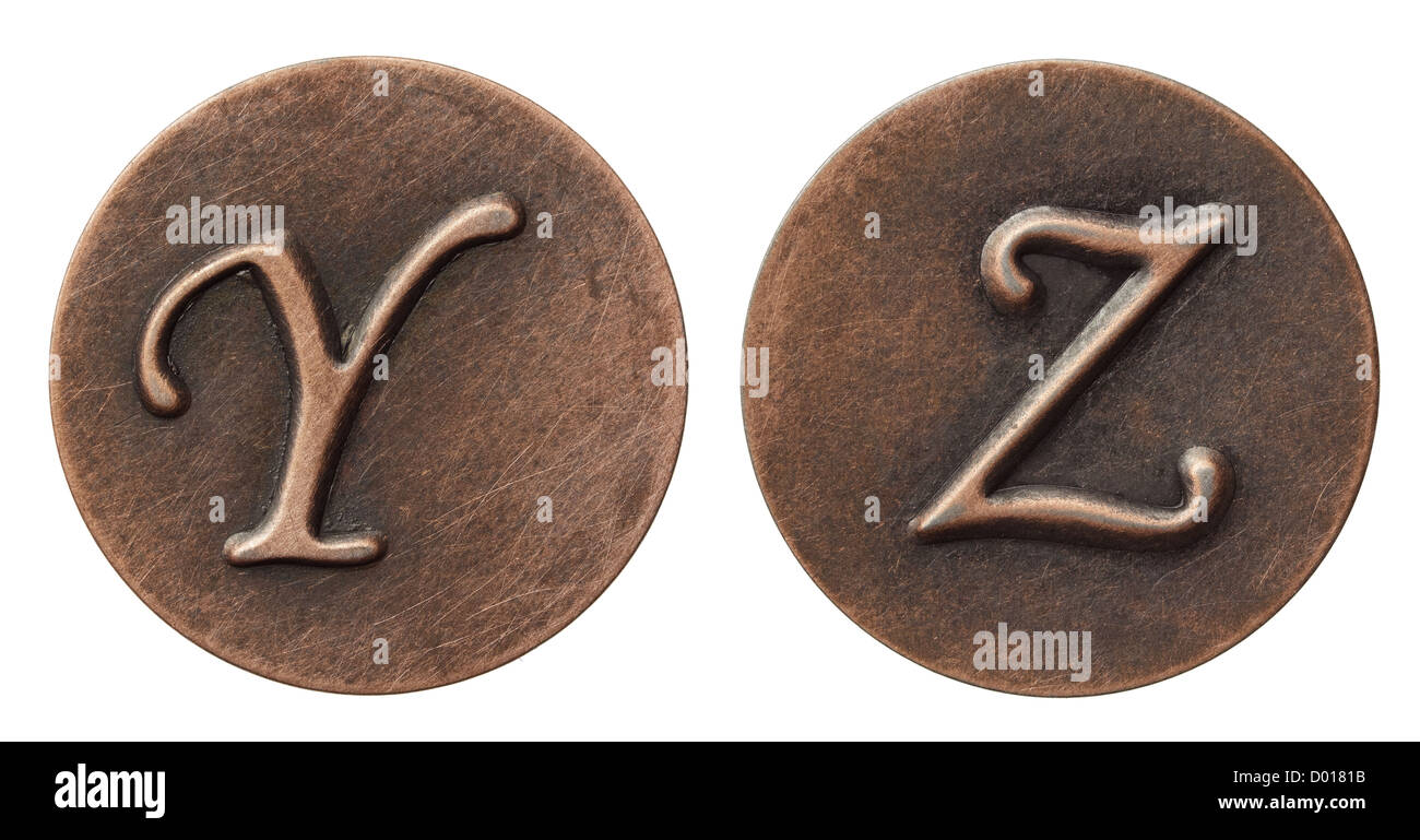 Aged metal vintage alphabet letters Stock Photo - Alamy