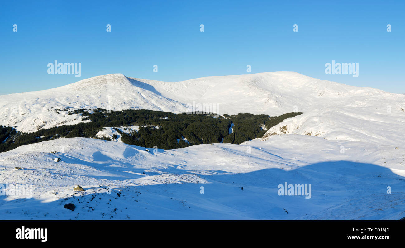 Merrick, Southern Scotland's highest mountain, Galloway Hills in winter ...