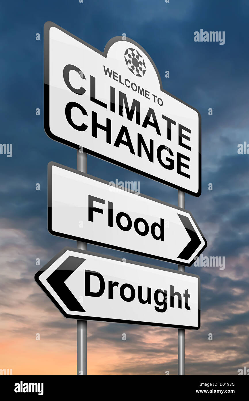 Climate change concept sign Stock Photo - Alamy
