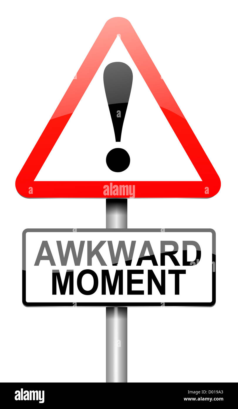 Awkward moment concept sign Stock Photo - Alamy