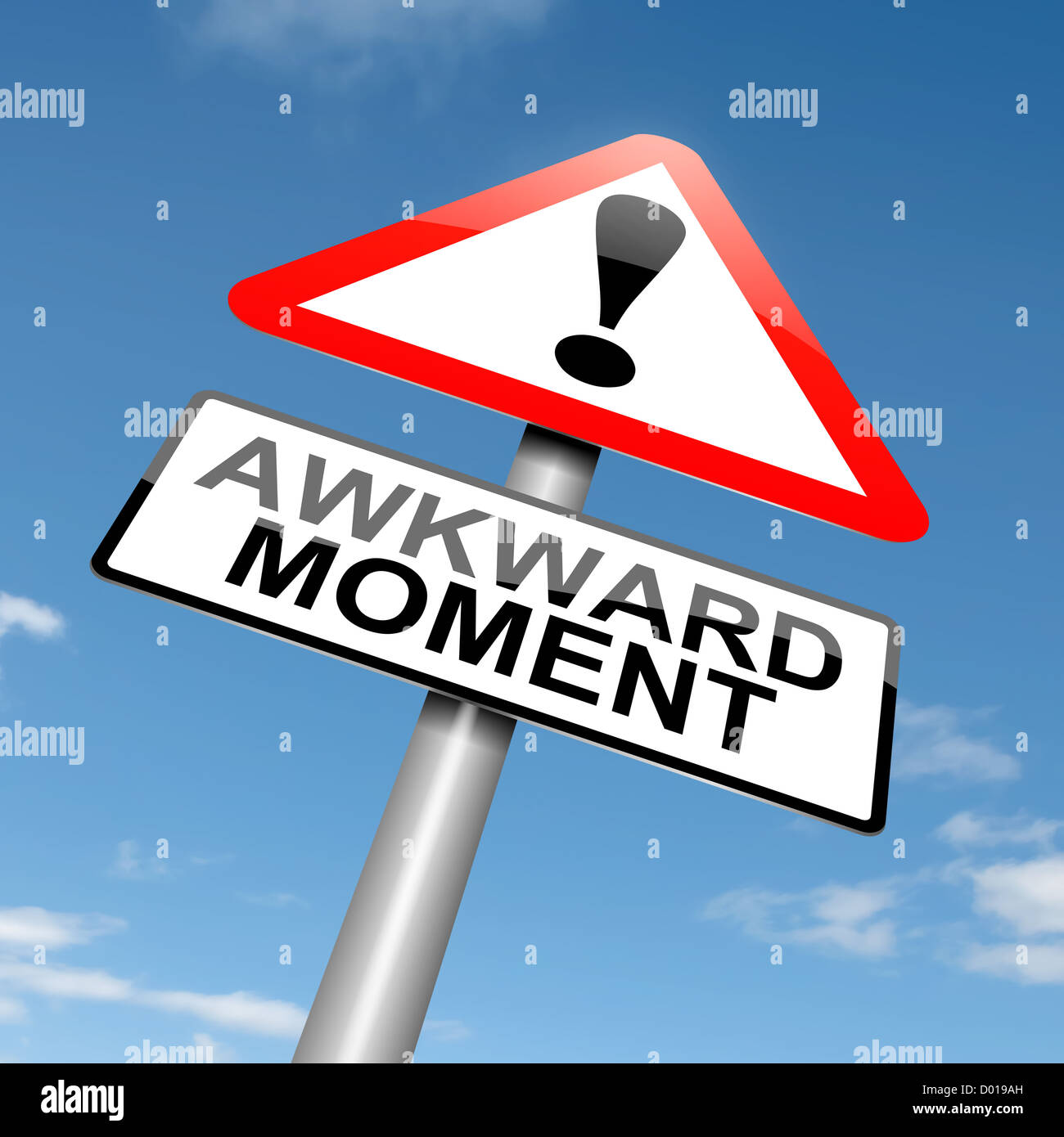 Awkward moment concept sign Stock Photo - Alamy
