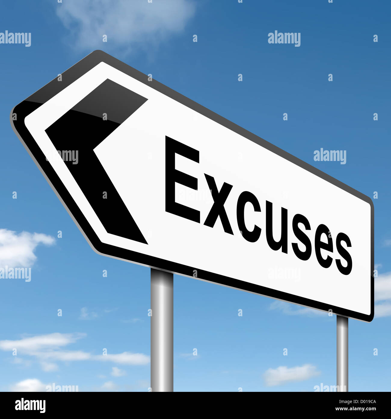 Excuses concept sign Stock Photo - Alamy