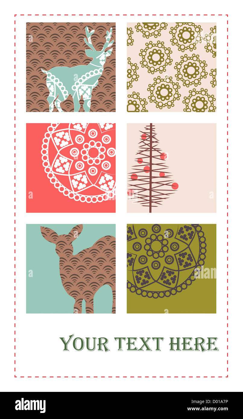 Retro Christmas card for your design. Vector Stock Photo - Alamy