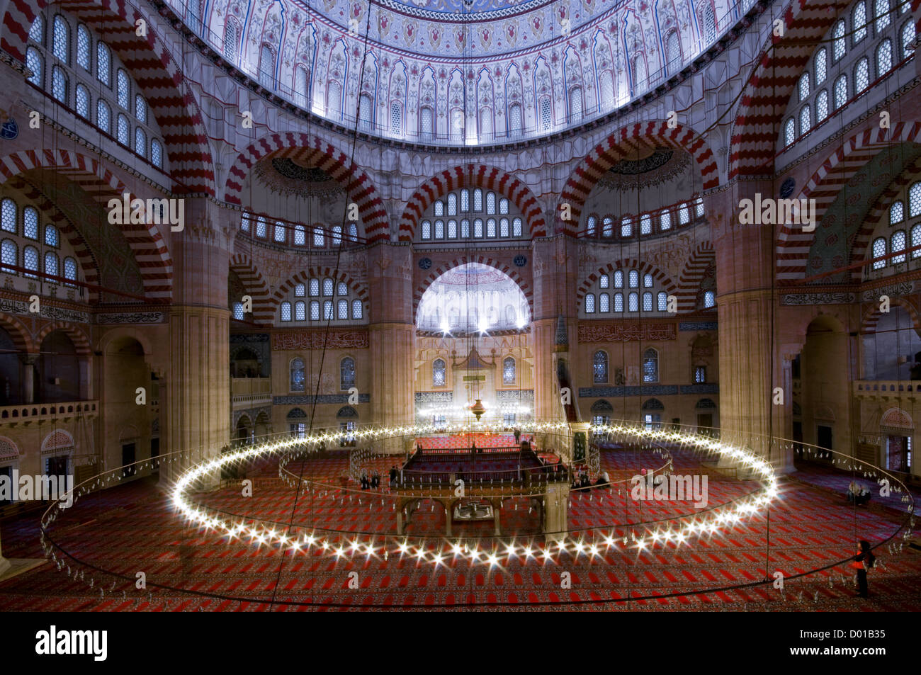 Mosque interior with lights Stock Photo - Alamy