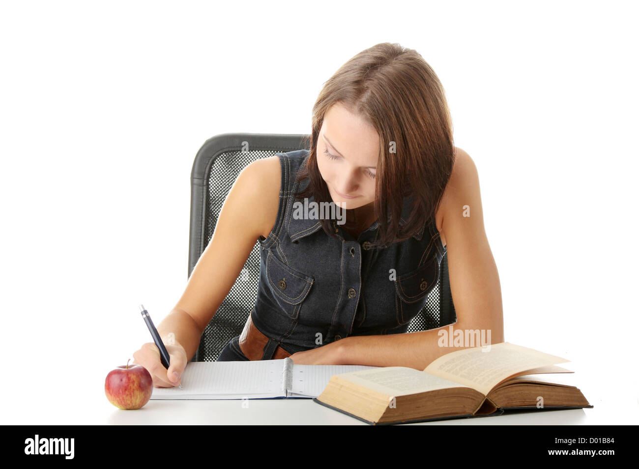 Teen girl learning Stock Photo - Alamy