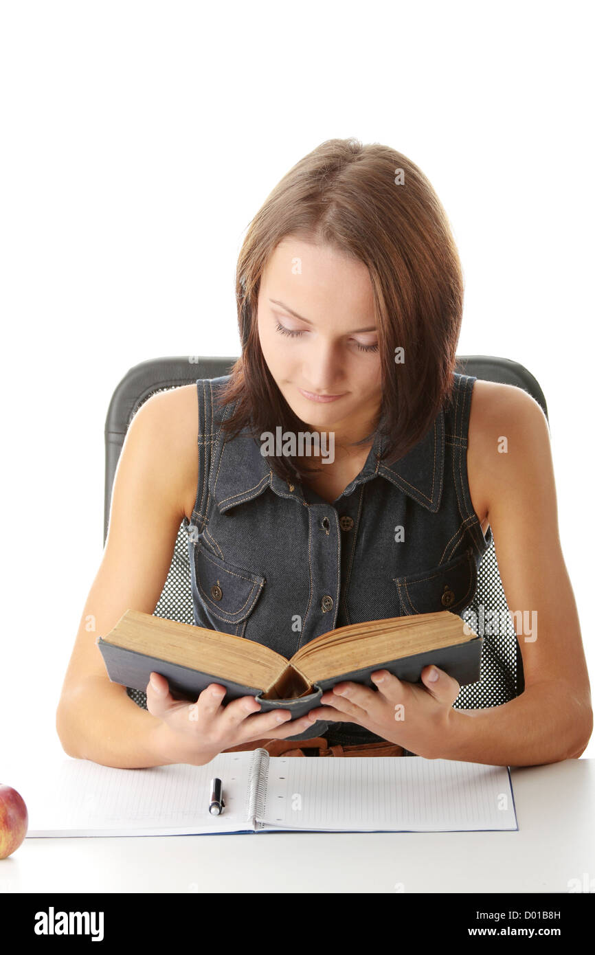 Teen girl learning Stock Photo - Alamy