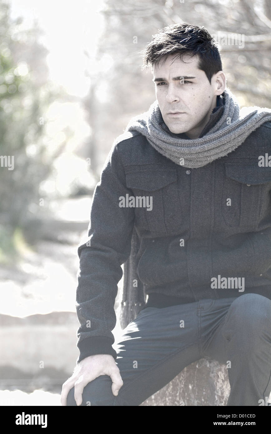 Portrait of a boy in winter Stock Photo - Alamy