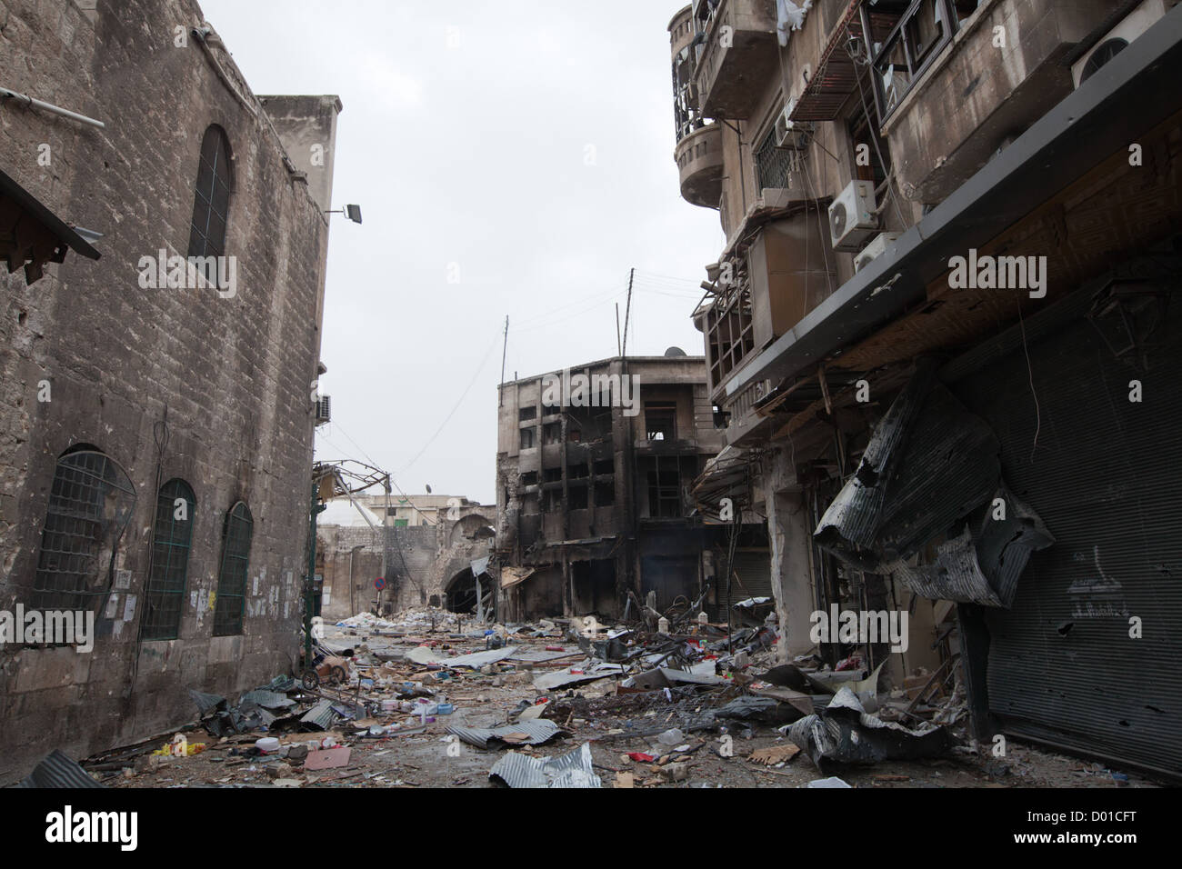 October 22, 2012 - Aleppo, Syria: War damage in the Old City Stock ...