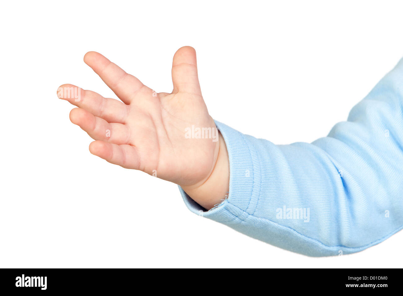 Baby's tiny hand isolated on white background Stock Photo - Alamy