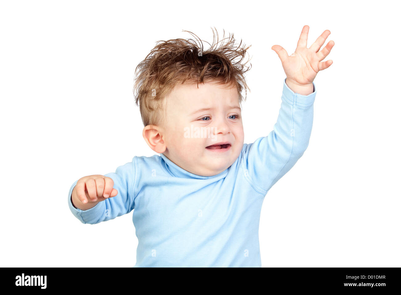 Sad baby isolated on white background Stock Photo - Alamy