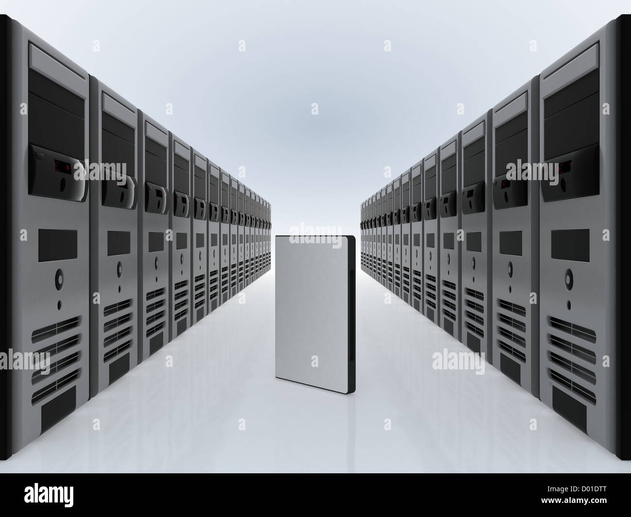 white dvd case standing on a corridor of servers Stock Photo - Alamy