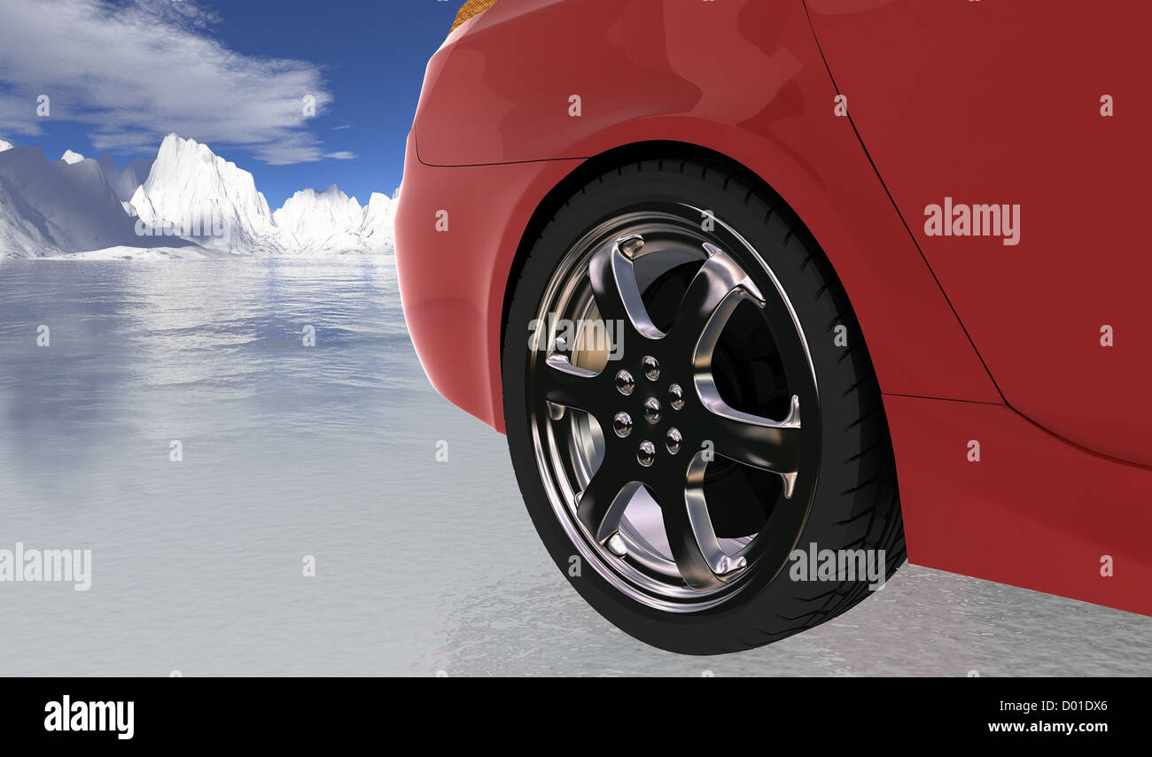 car wheel side view against background Stock Photo - Alamy