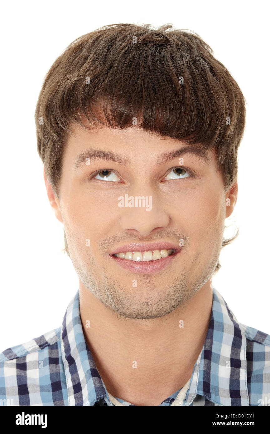Young man looking up Stock Photo - Alamy