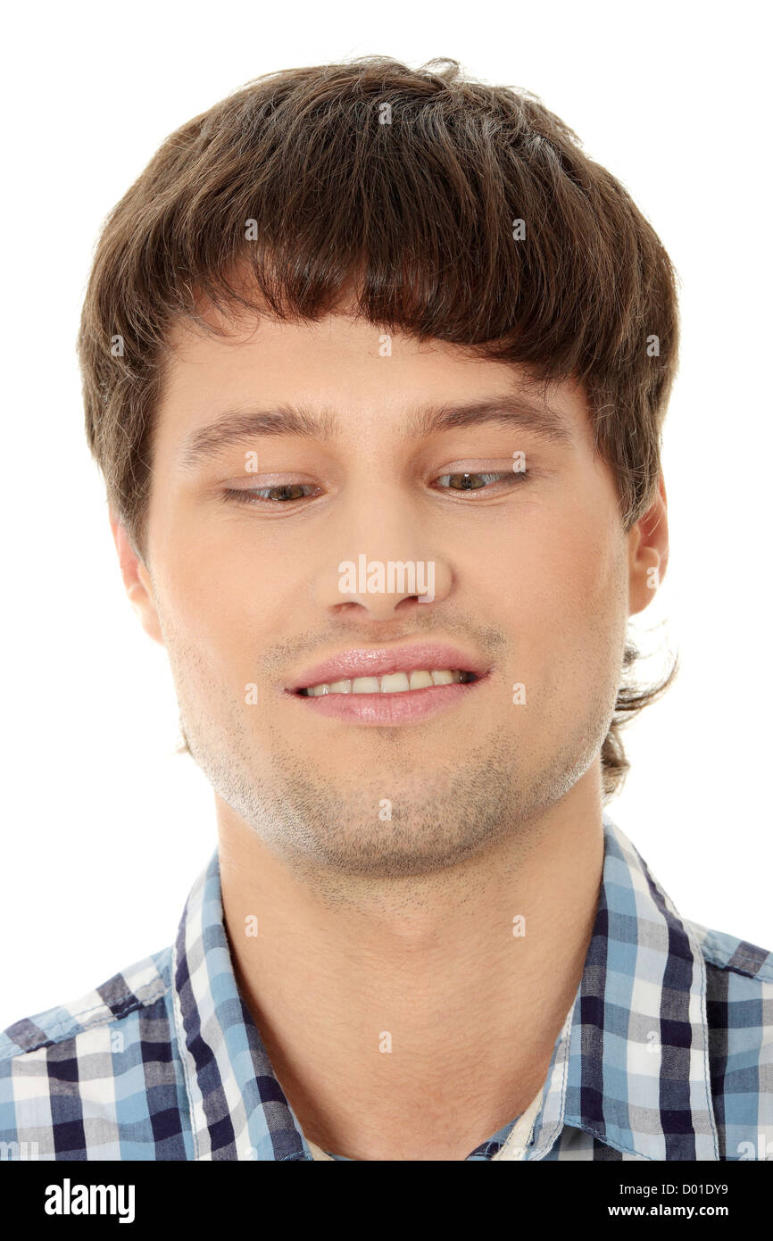 Young man making squint Stock Photo - Alamy