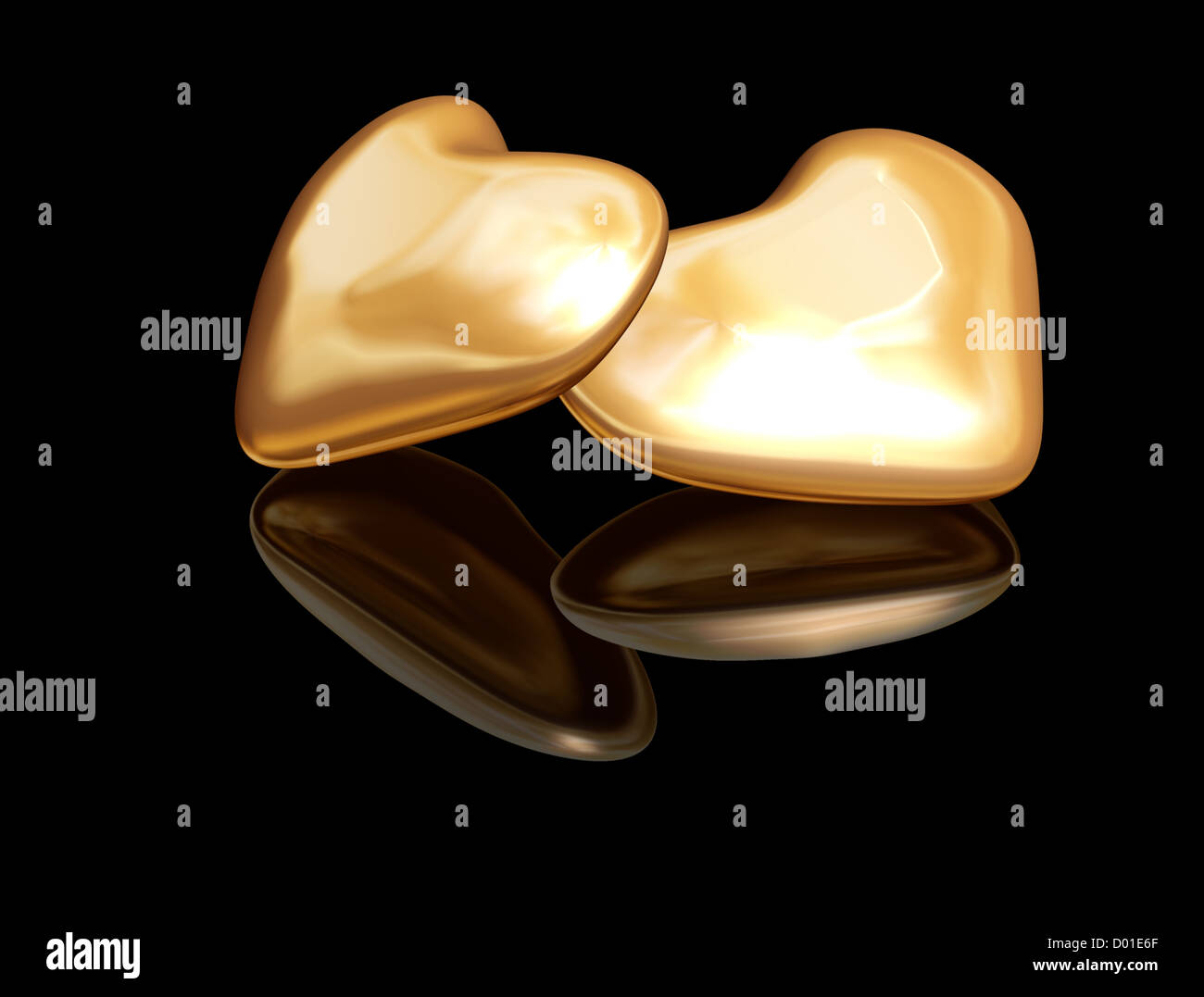 Two golden hearts hi-res stock photography and images - Alamy
