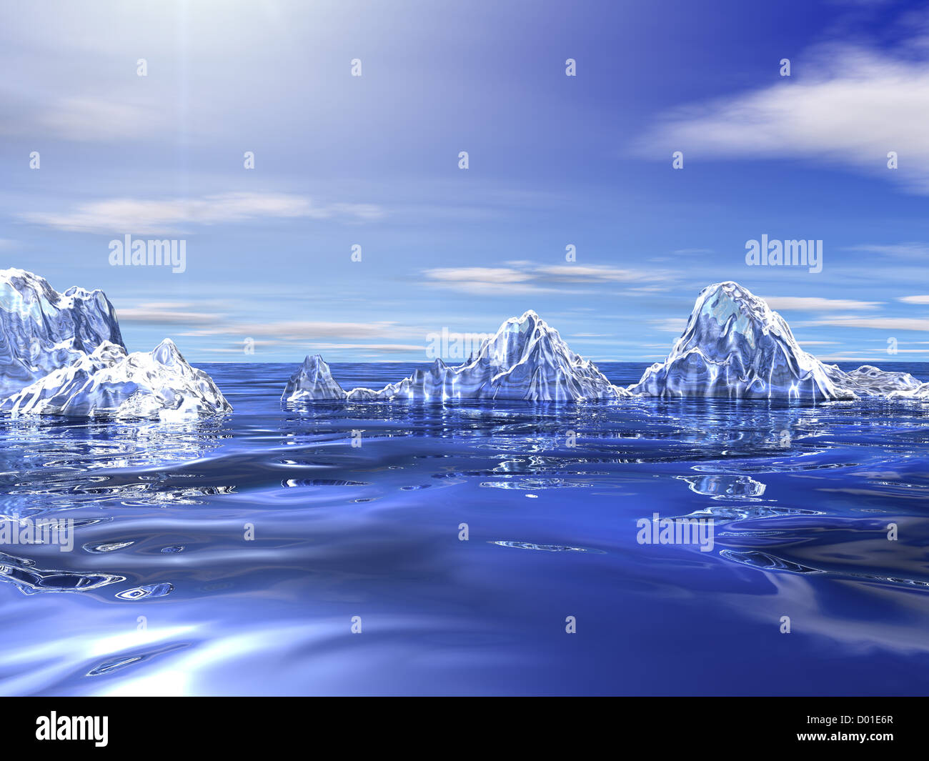 Glaciers floating on blue cold sea Stock Photo - Alamy