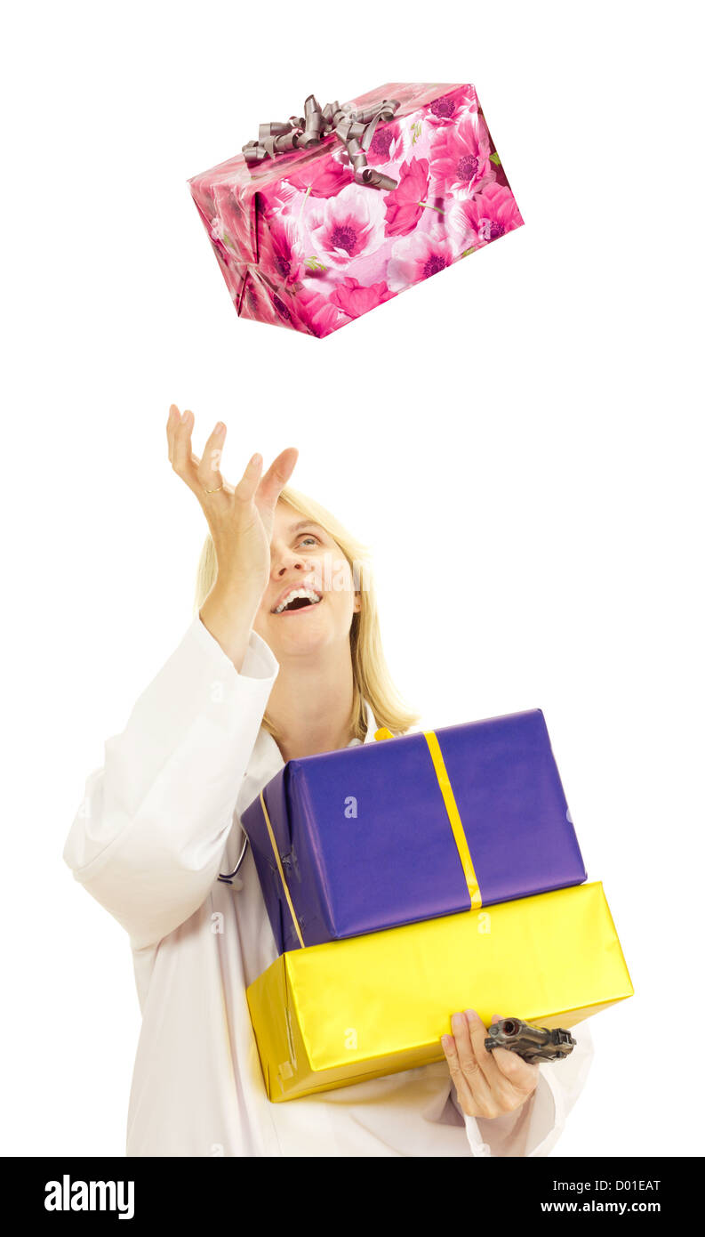 Kids opening big birthday presents hi-res stock photography and images ...