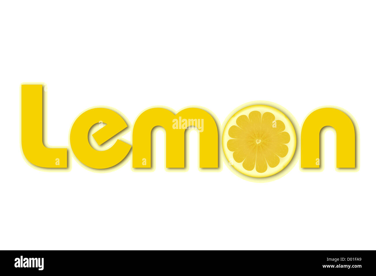 illustration of lemon text on isolated background Stock Photo - Alamy
