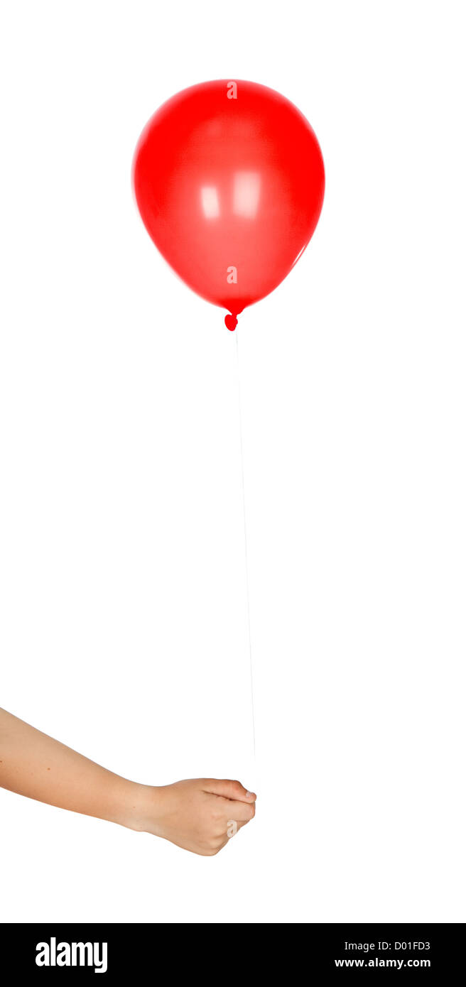 Red balloon inflated isolated on white background Stock Photo - Alamy