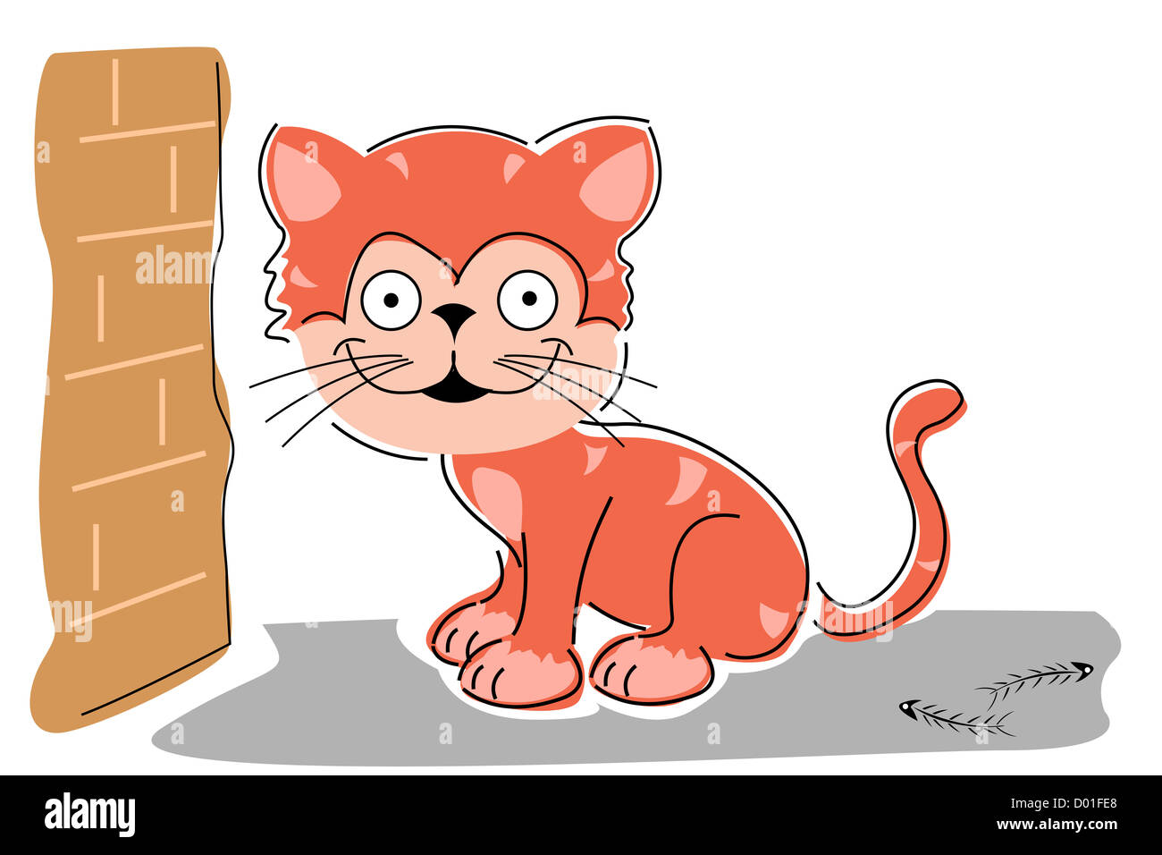 illustration of sketchy cat on white background Stock Photo - Alamy