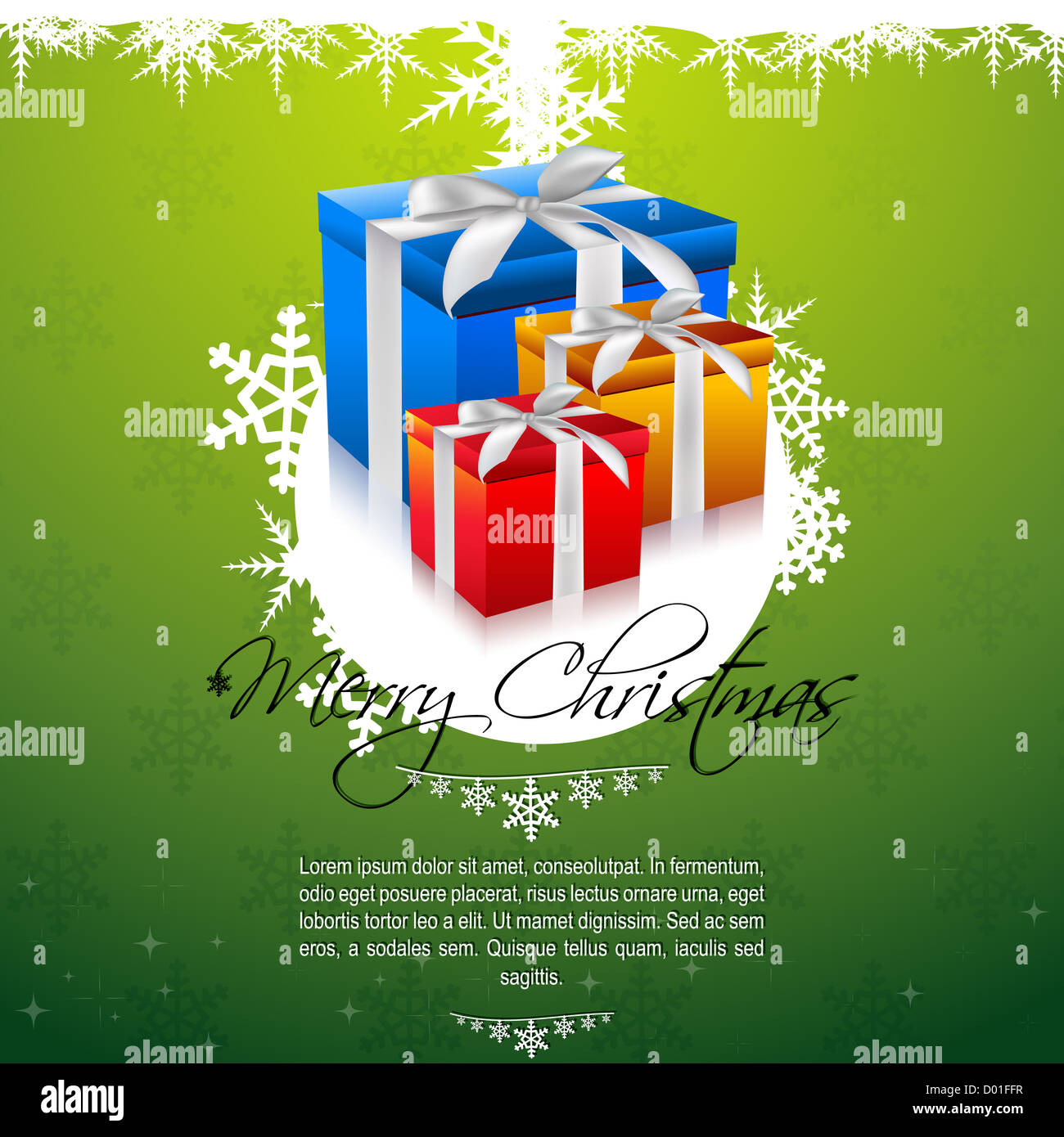 illustration of colorful christmas card on white background Stock Photo ...