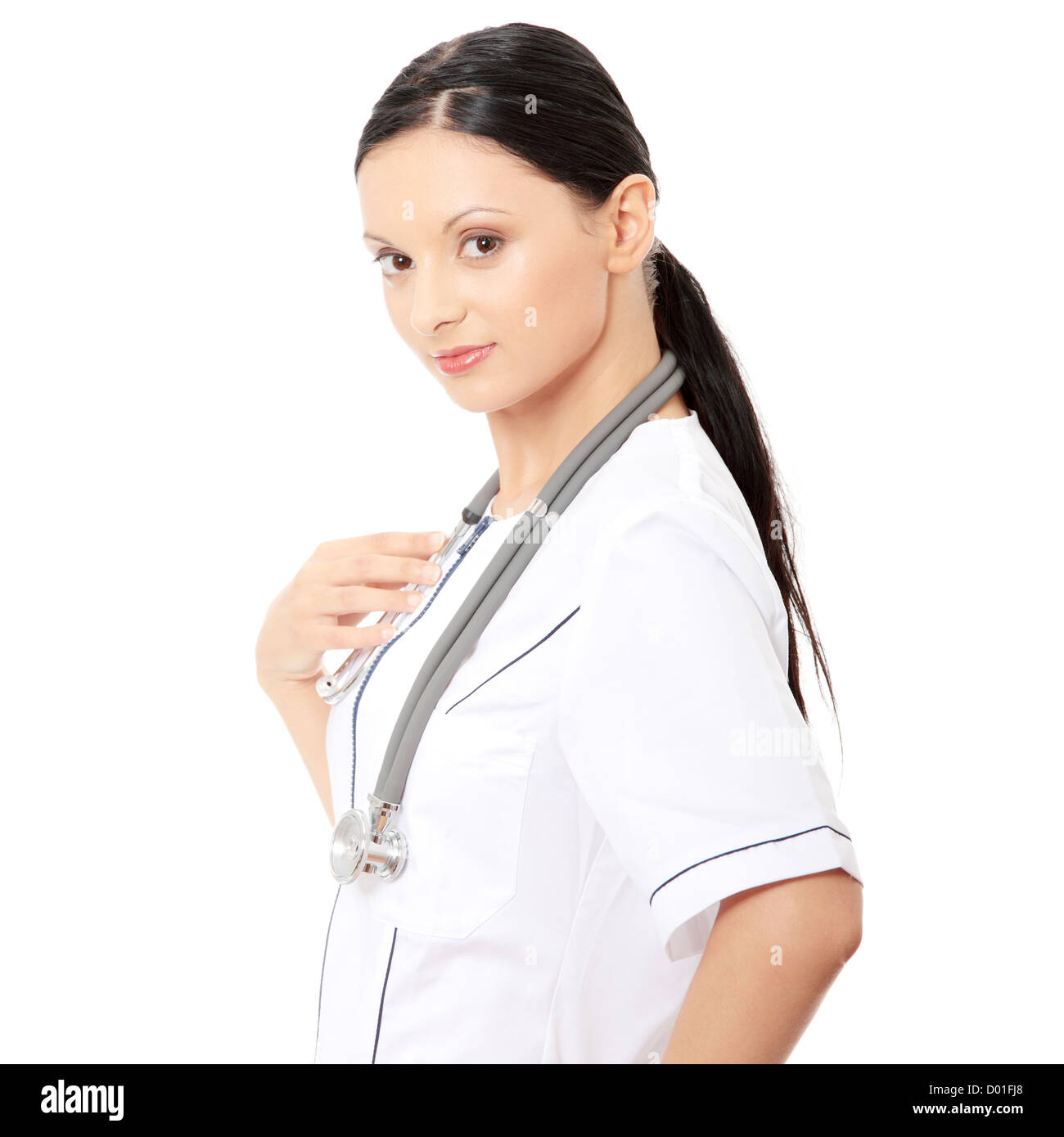 Female doctor isolated on white background Stock Photo - Alamy
