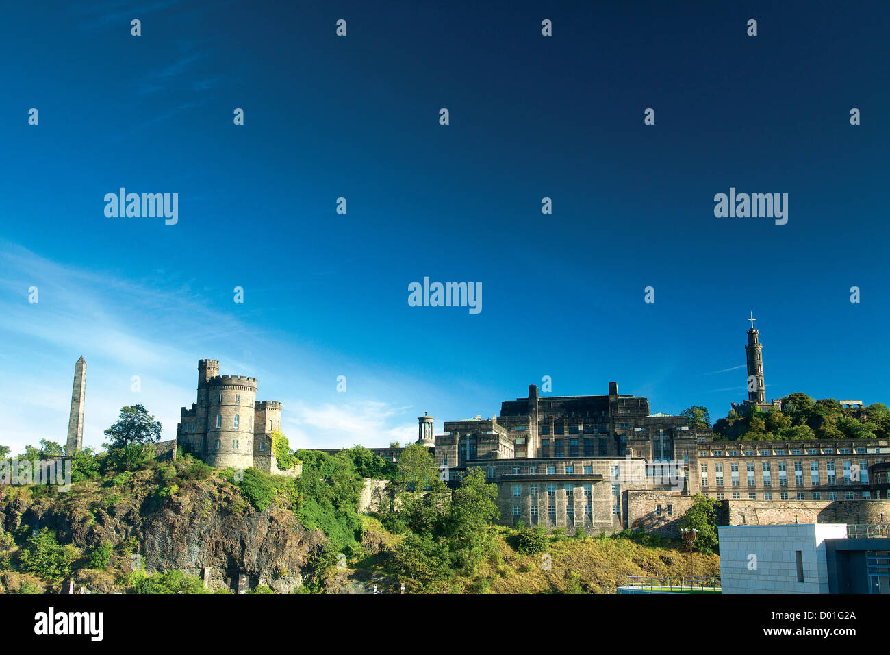 Calton Hill from Jeffrey Street in the city centre of Edinburgh Stock ...