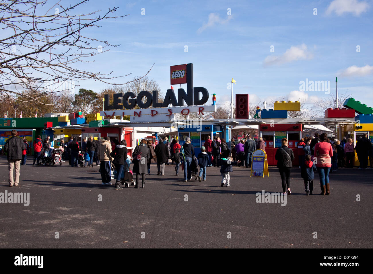 Entrance gates to Legoland theme park, Windsor, England, United Kingdom ...
