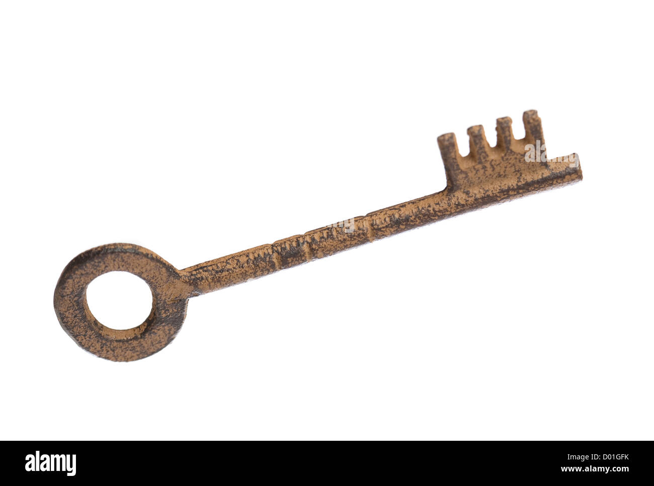 A photo of one old key on a over white background Stock Photo - Alamy