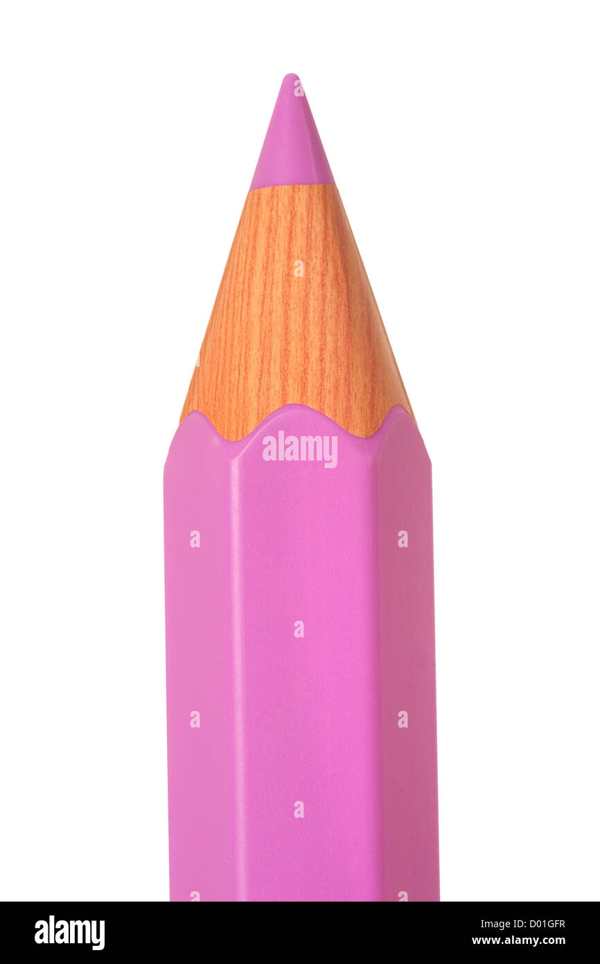 Pink pencil isolated on a over white background Stock Photo - Alamy
