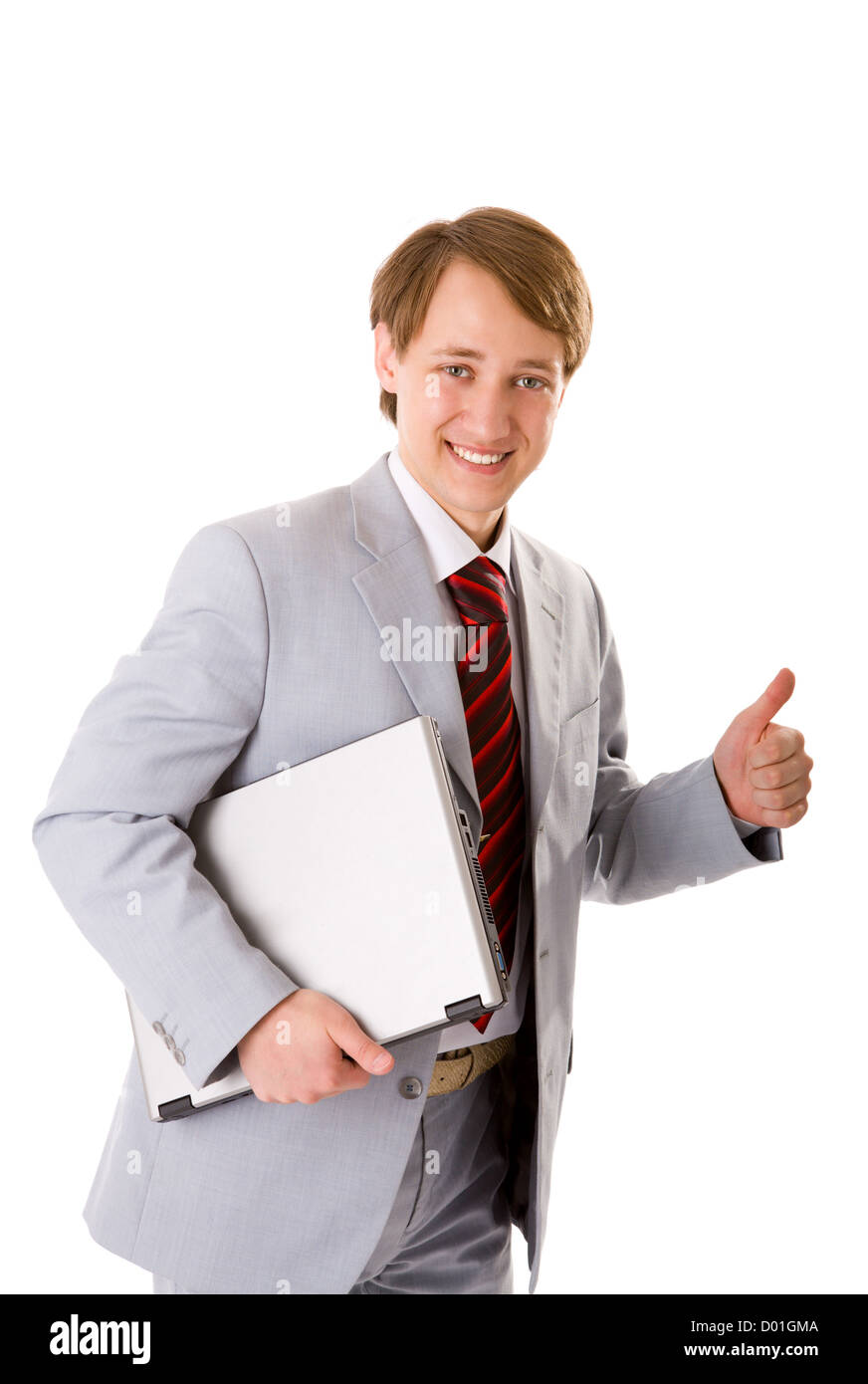 Happy Businessman ready to close the deal isolated Stock Photo - Alamy