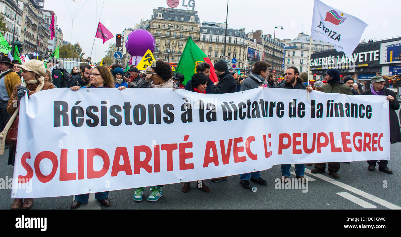 French people holding protest signs french crowd people hi-res stock ...