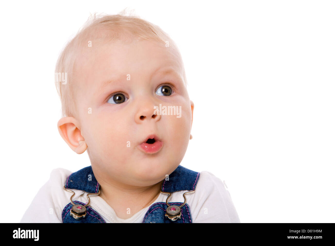 Curious Baby making funny face isolated on white Stock Photo - Alamy