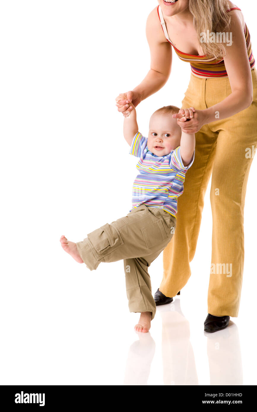 Teaching her to walk Cut Out Stock Images & Pictures - Alamy