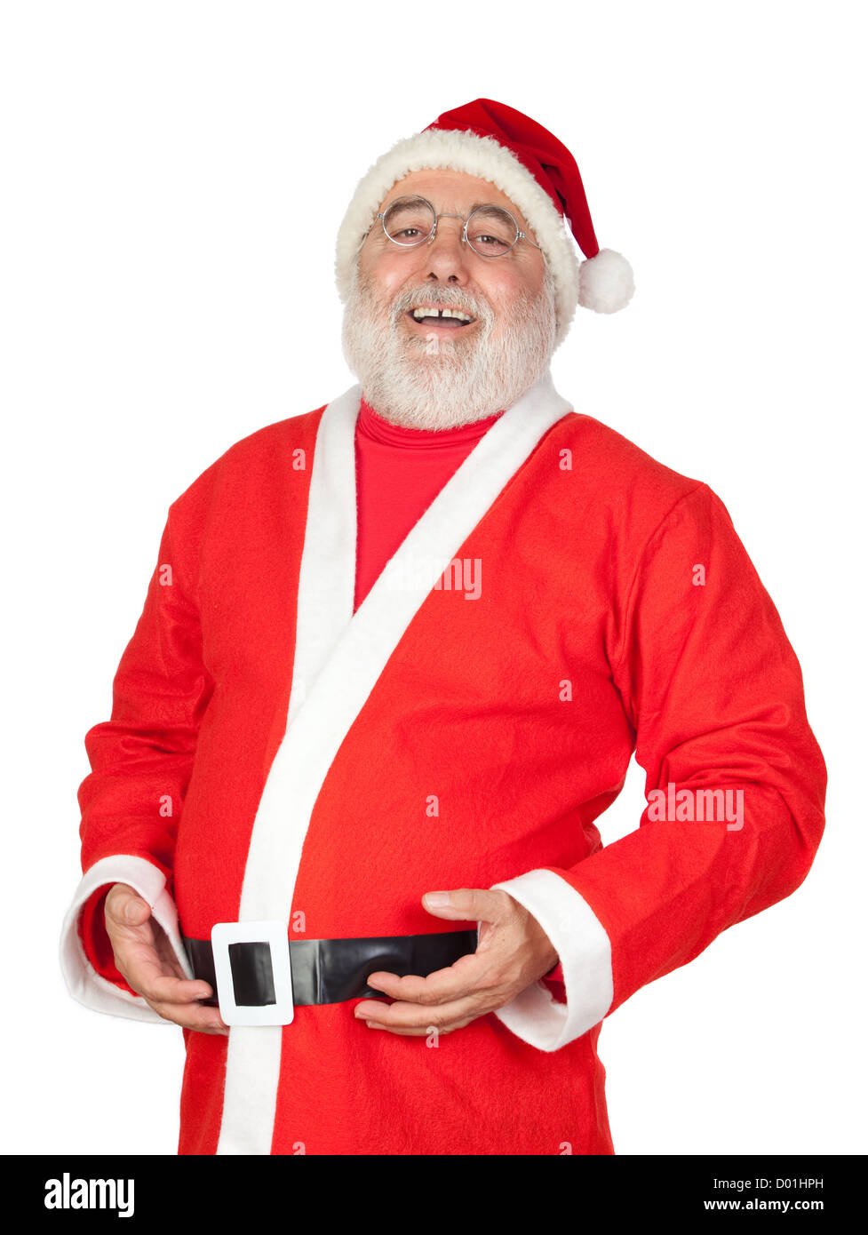 Santa Claus with a laugh isolated on white background Stock Photo - Alamy
