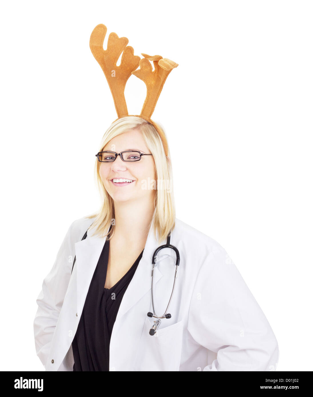Medical doctor with a deer head Stock Photo - Alamy